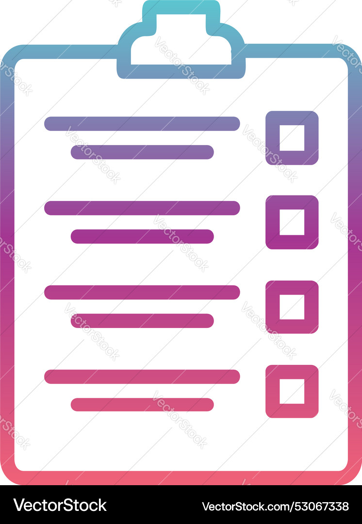 Check list line gradient design Royalty Free Vector Image