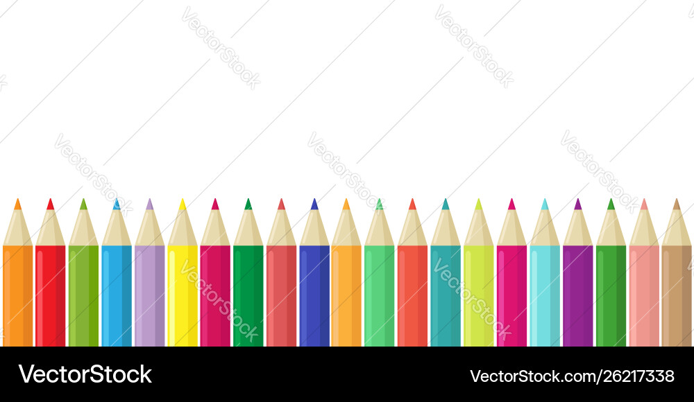 Colorful Pencil Border Royalty Free Vector Image