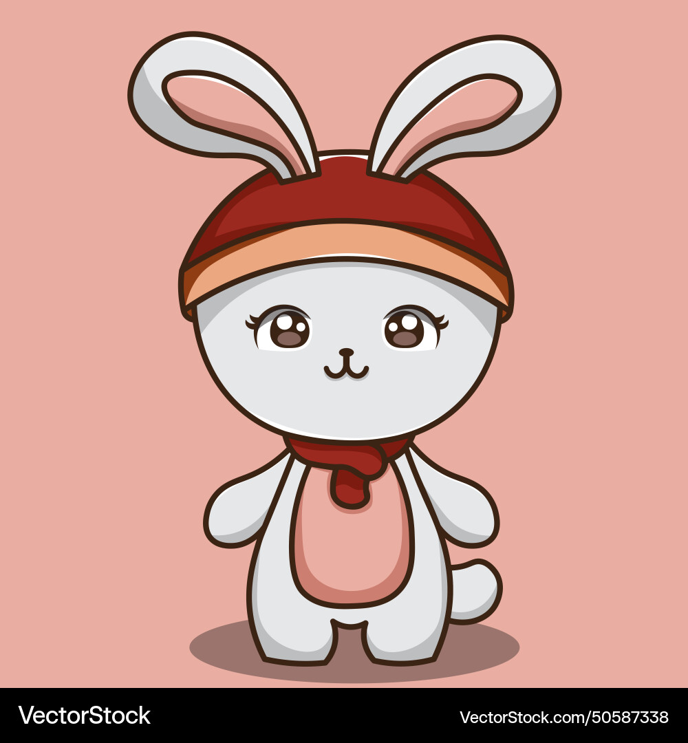 Cute rabbit on christmas Royalty Free Vector Image