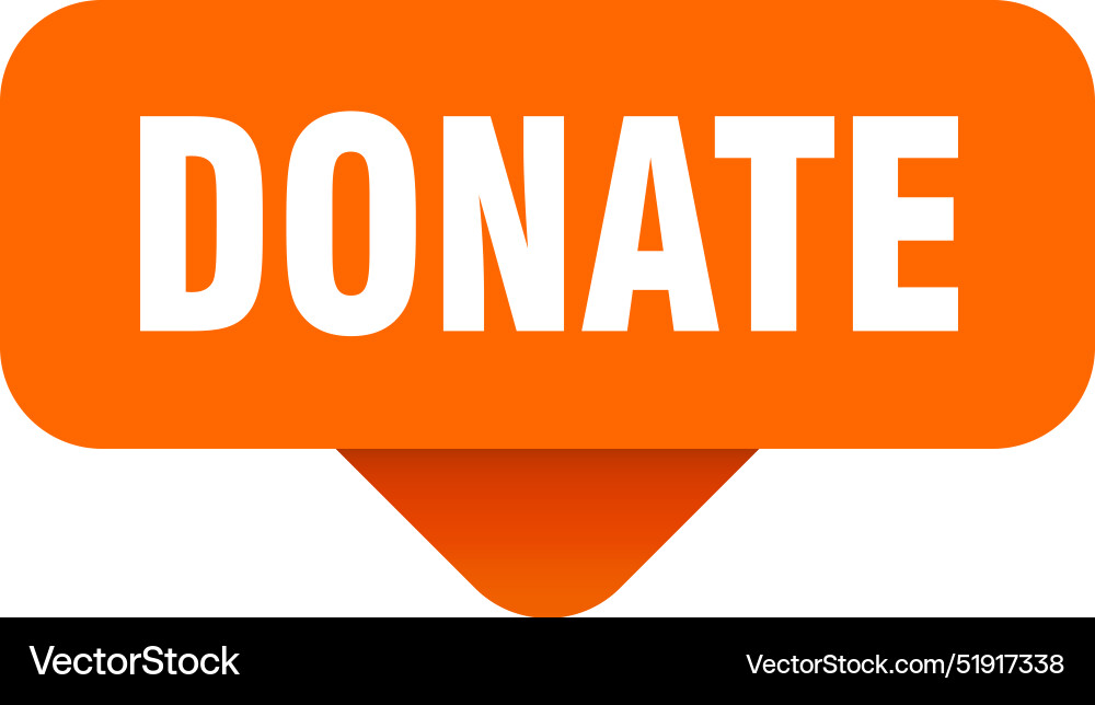 Donate sticker sign on transparent Royalty Free Vector Image