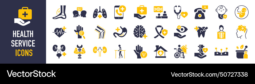 Health service icon set Royalty Free Vector Image