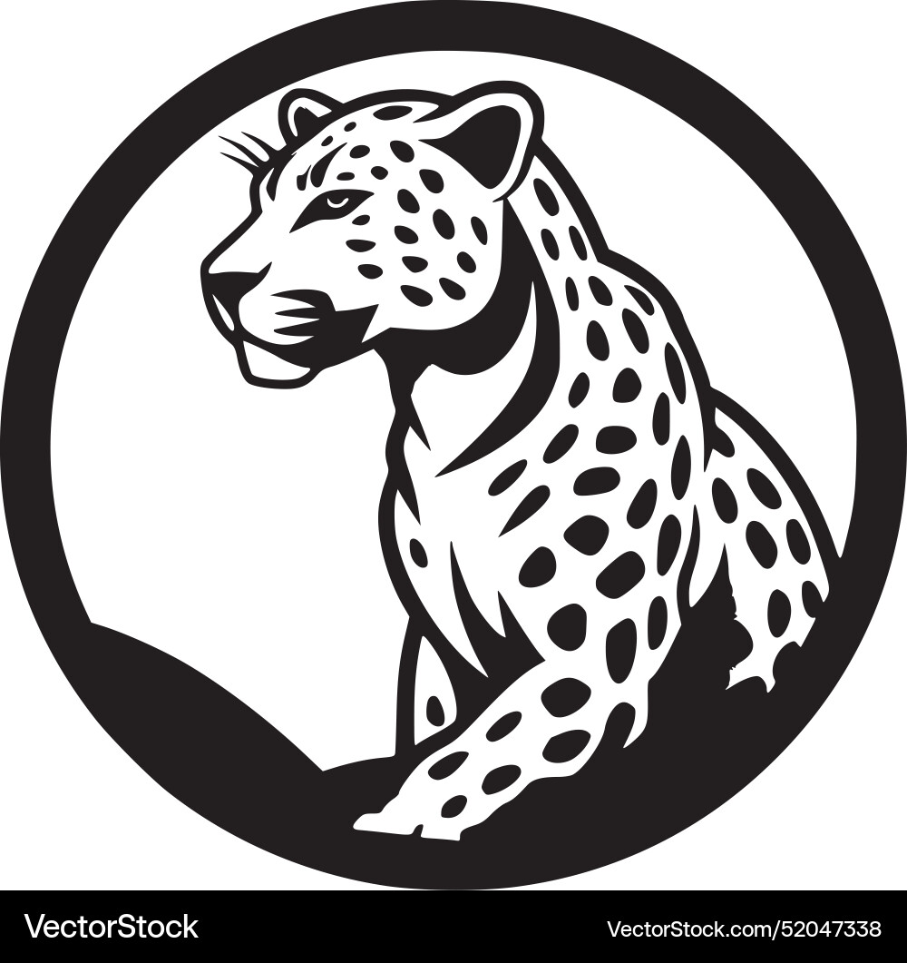 Leopard - black and white isolated icon Royalty Free Vector