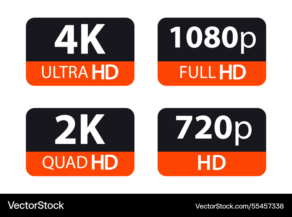 Modern technology signs 4k ultra hd 2k quad hd Vector Image