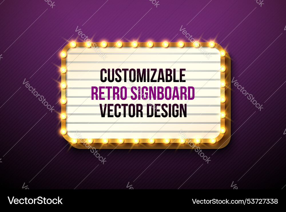 Retro signboard or lightbox Royalty Free Vector Image