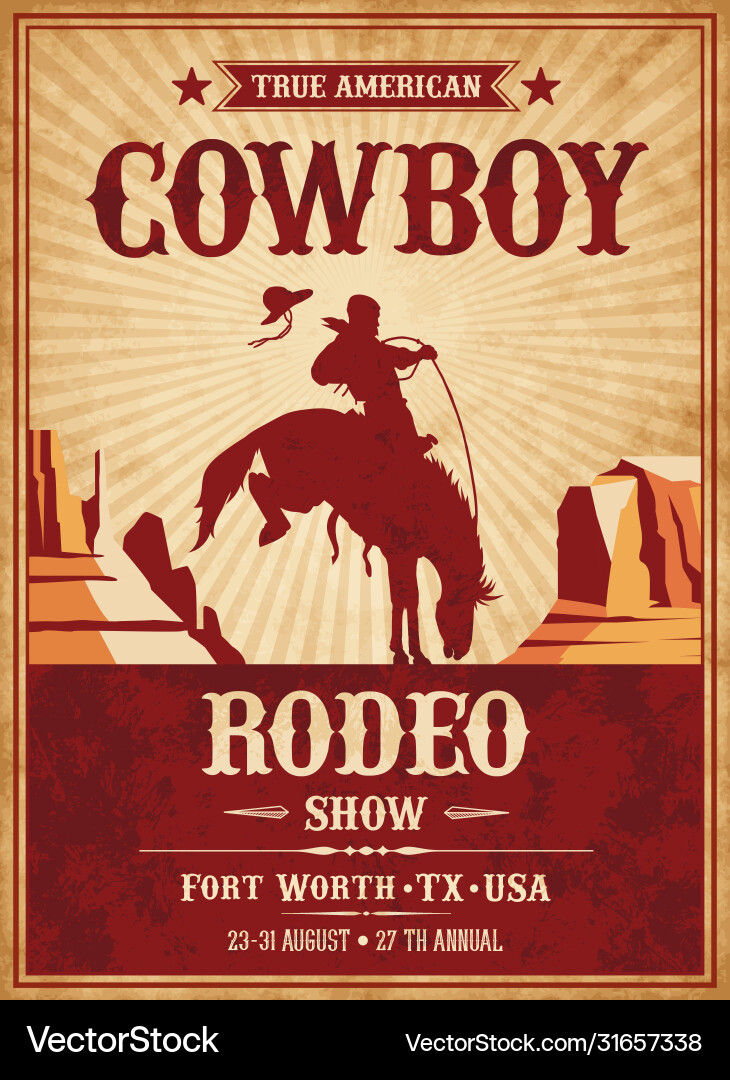 Rodeo Party Invitation Royalty Free Vector Image