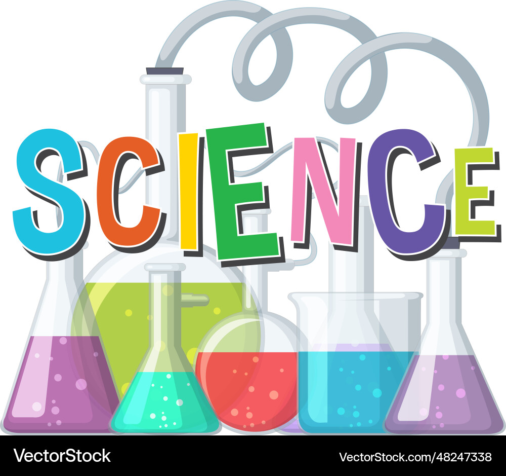 Science logo banner with lab tools and equipment Vector Image