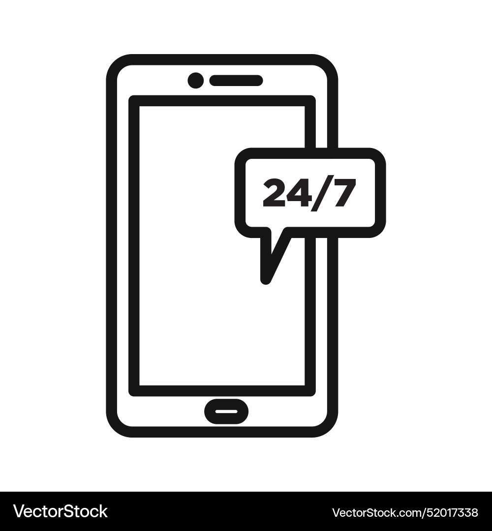 Smartphone help and support icon black line art Vector Image