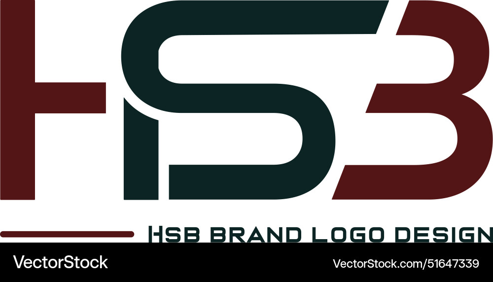 Hsb logo design sb hs bsh Royalty Free Vector Image