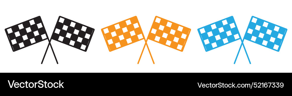 Racing flag icon logo set collection for web app Vector Image