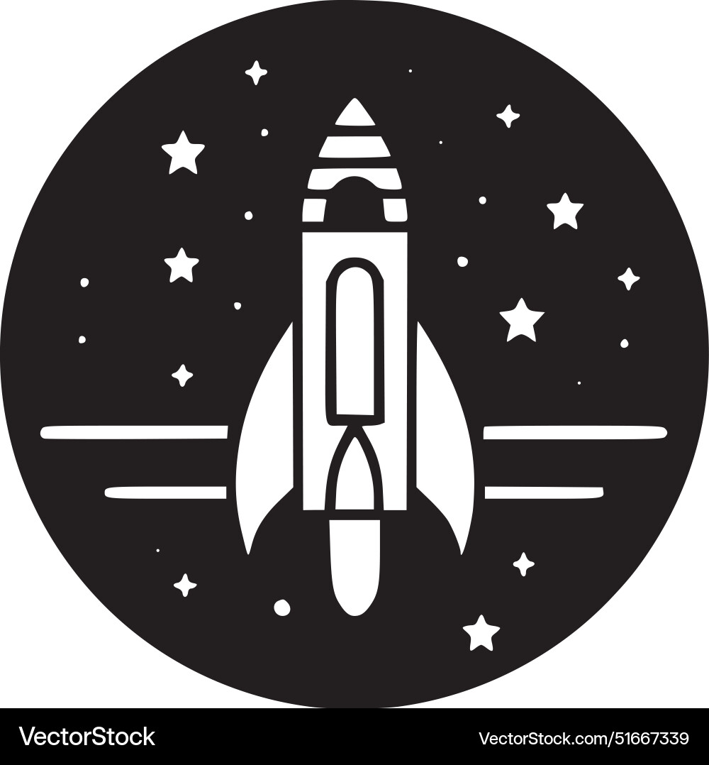 Space - black and white isolated icon Royalty Free Vector