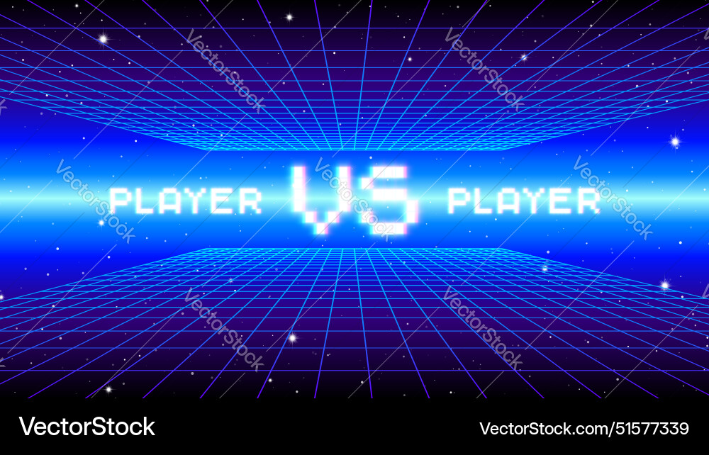 Versus sign with arcade game style pixel Vector Image