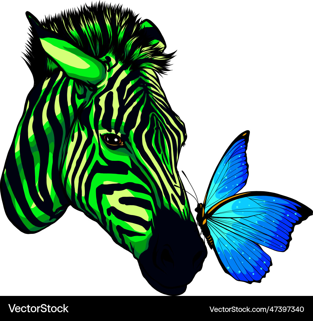 Abstract Zebra Portrait Royalty Free Vector Image