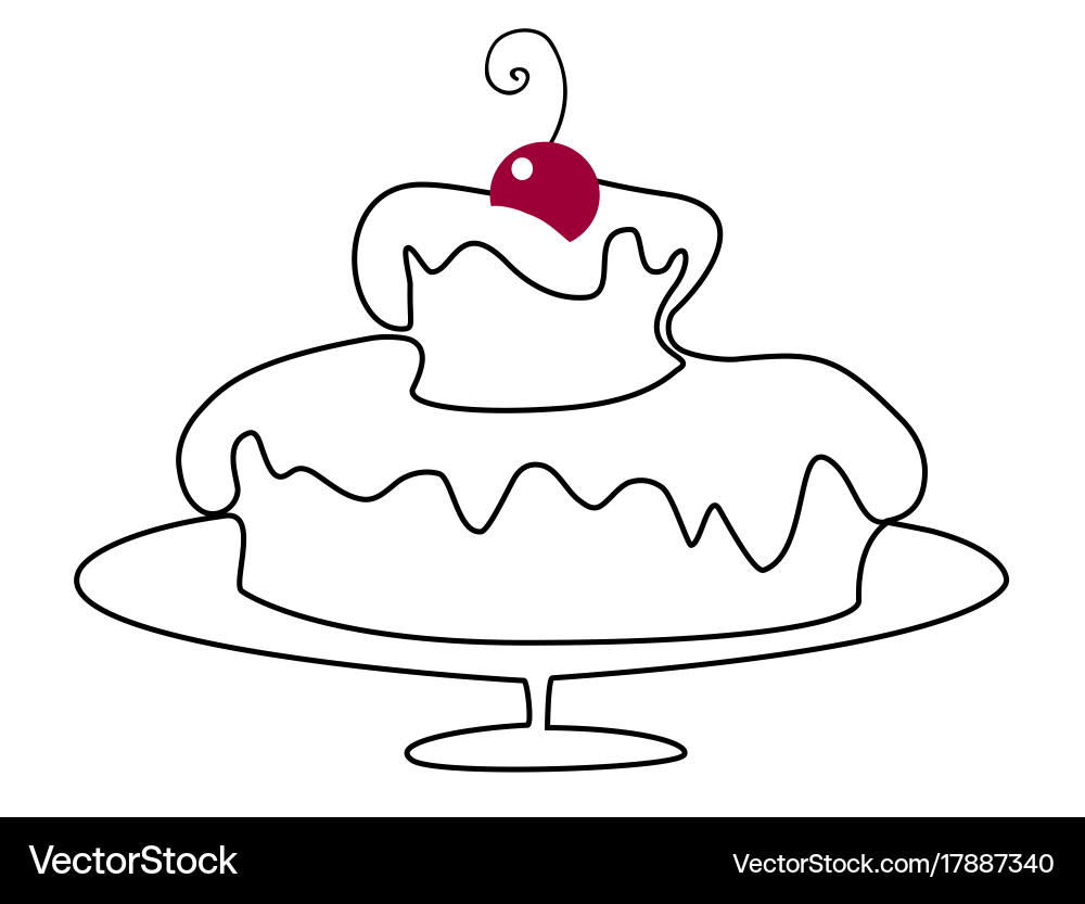Birthday cake drawing Royalty Free Vector Image