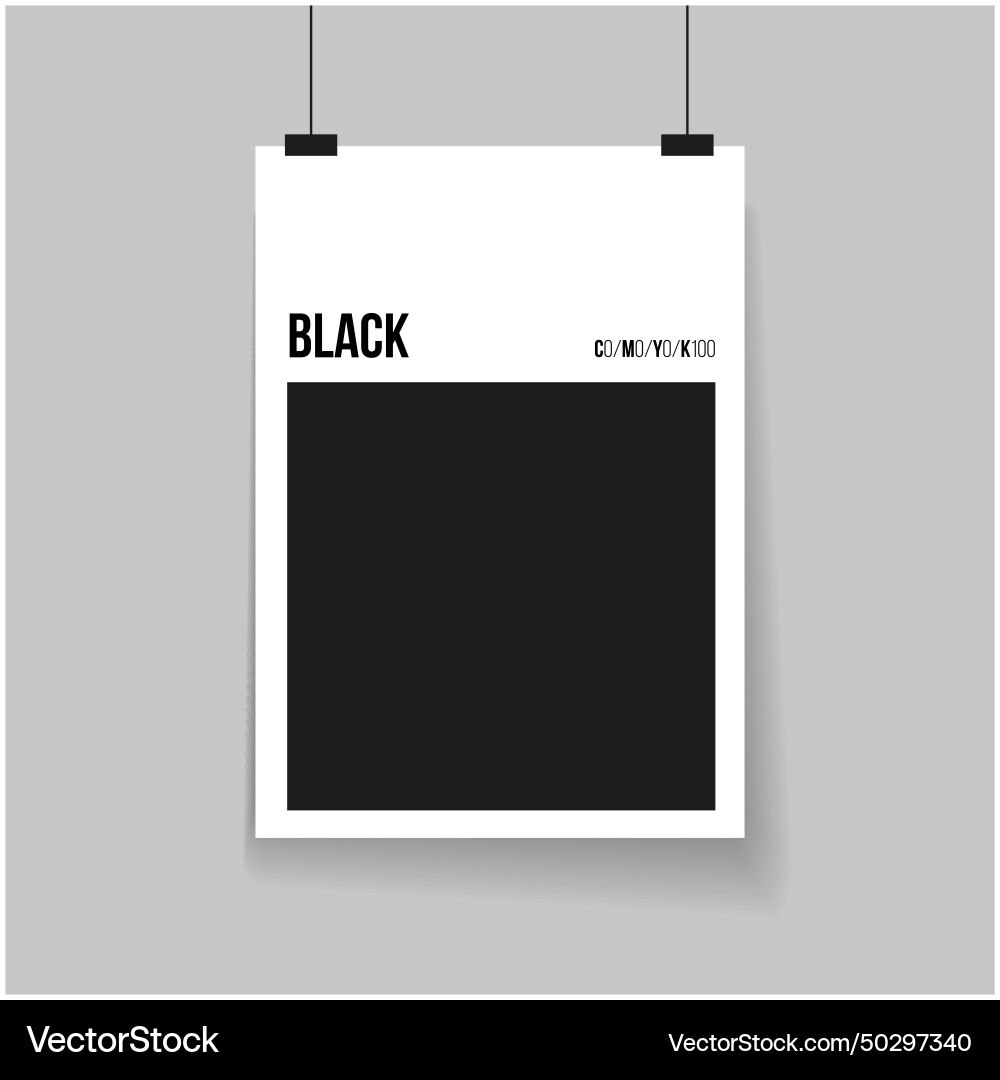 Black color template cmyk poster Royalty Free Vector Image