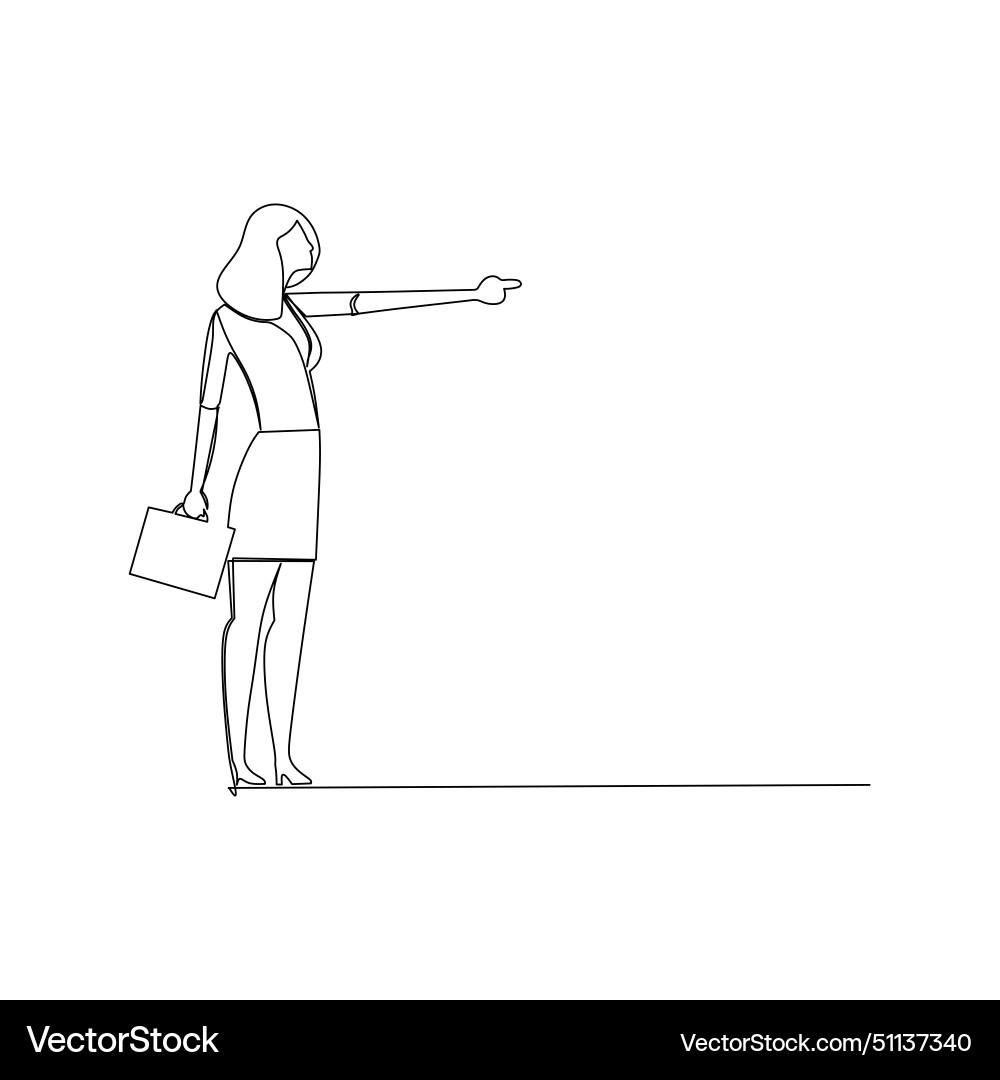 Businesswomen pointing finger at something Vector Image
