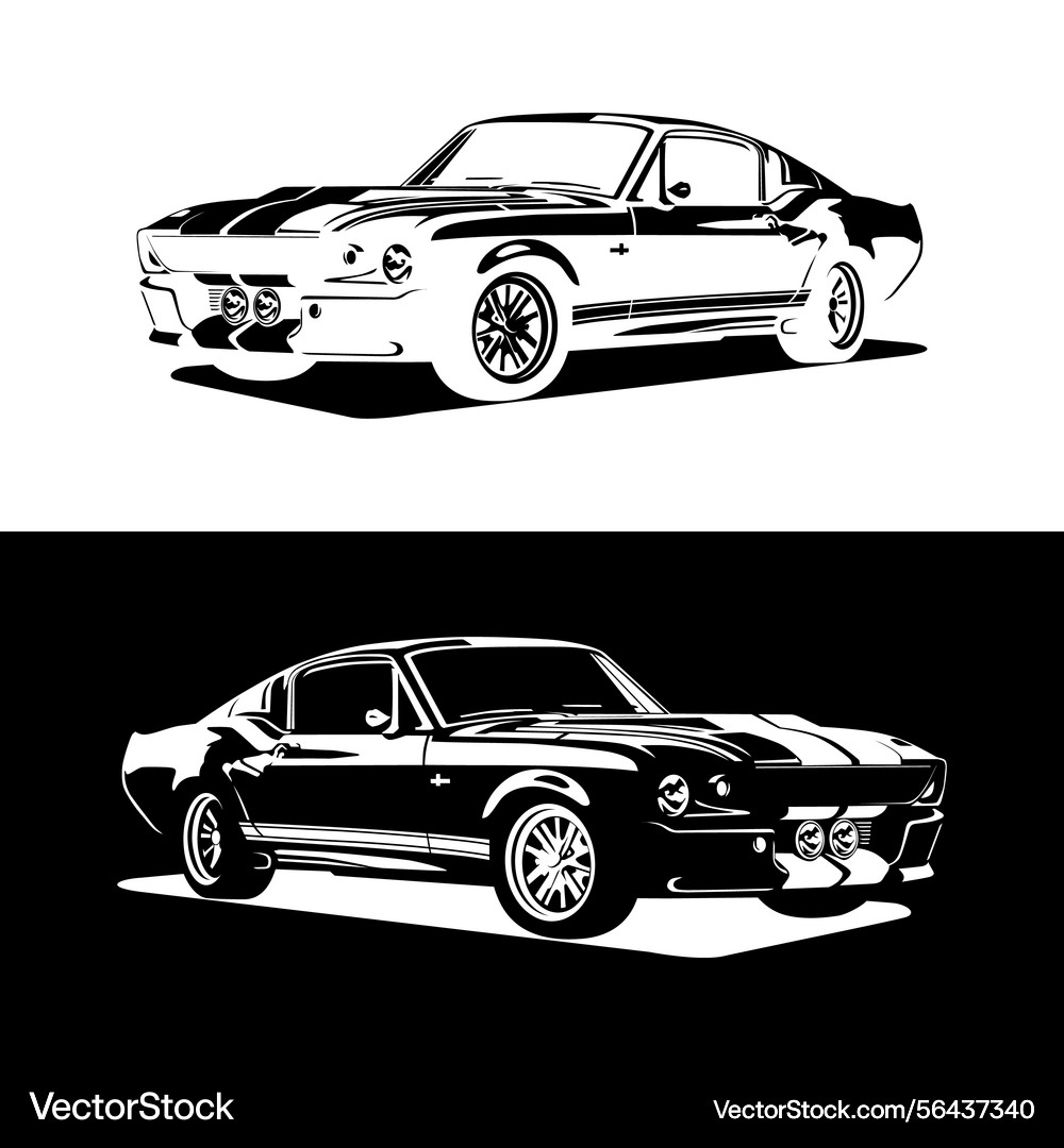 Custom muscle car design Royalty Free Vector Image