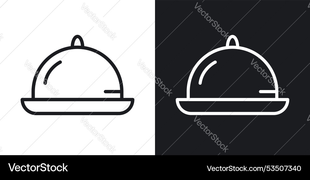 Food trayline in thin line black color flat Vector Image