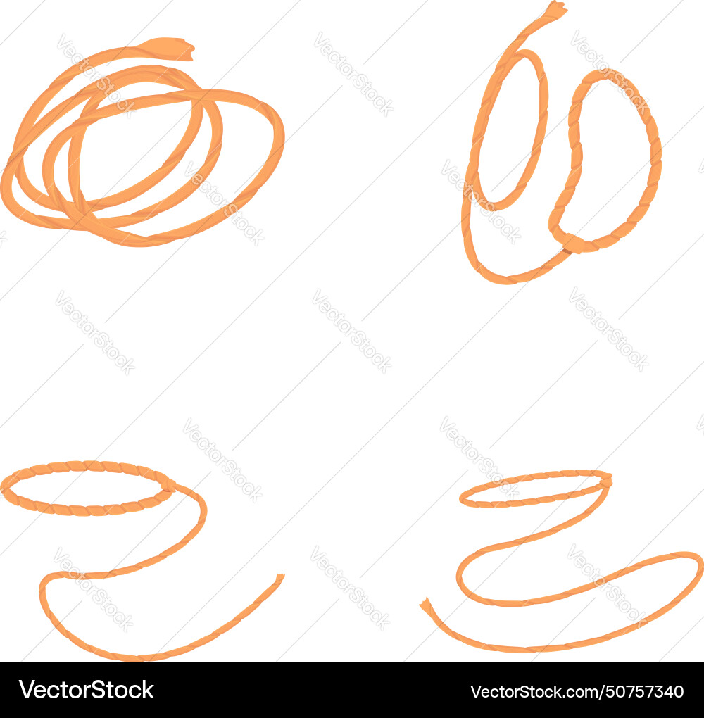 Lasso icons set cartoon for lassoing Royalty Free Vector