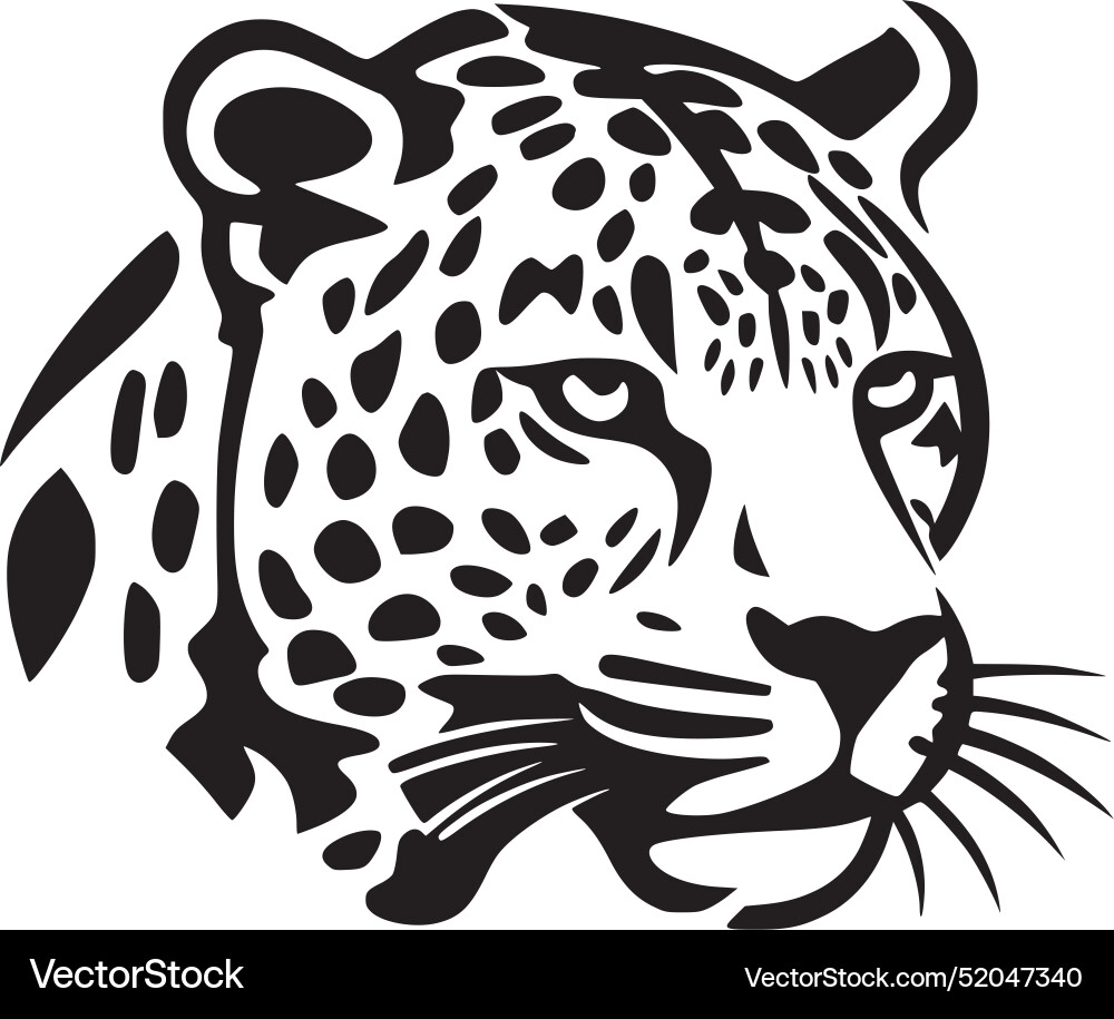 Leopard - black and white isolated icon Royalty Free Vector