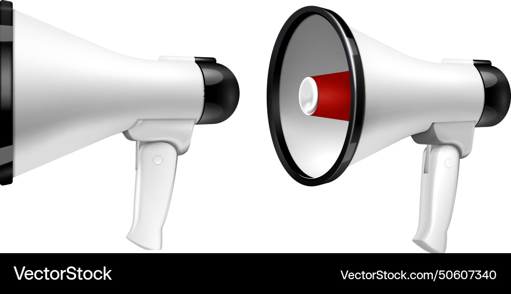 Loudspeaker realistic set Royalty Free Vector Image