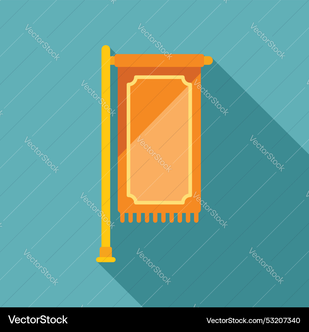 Orange royal standard hanging on flagpole Vector Image
