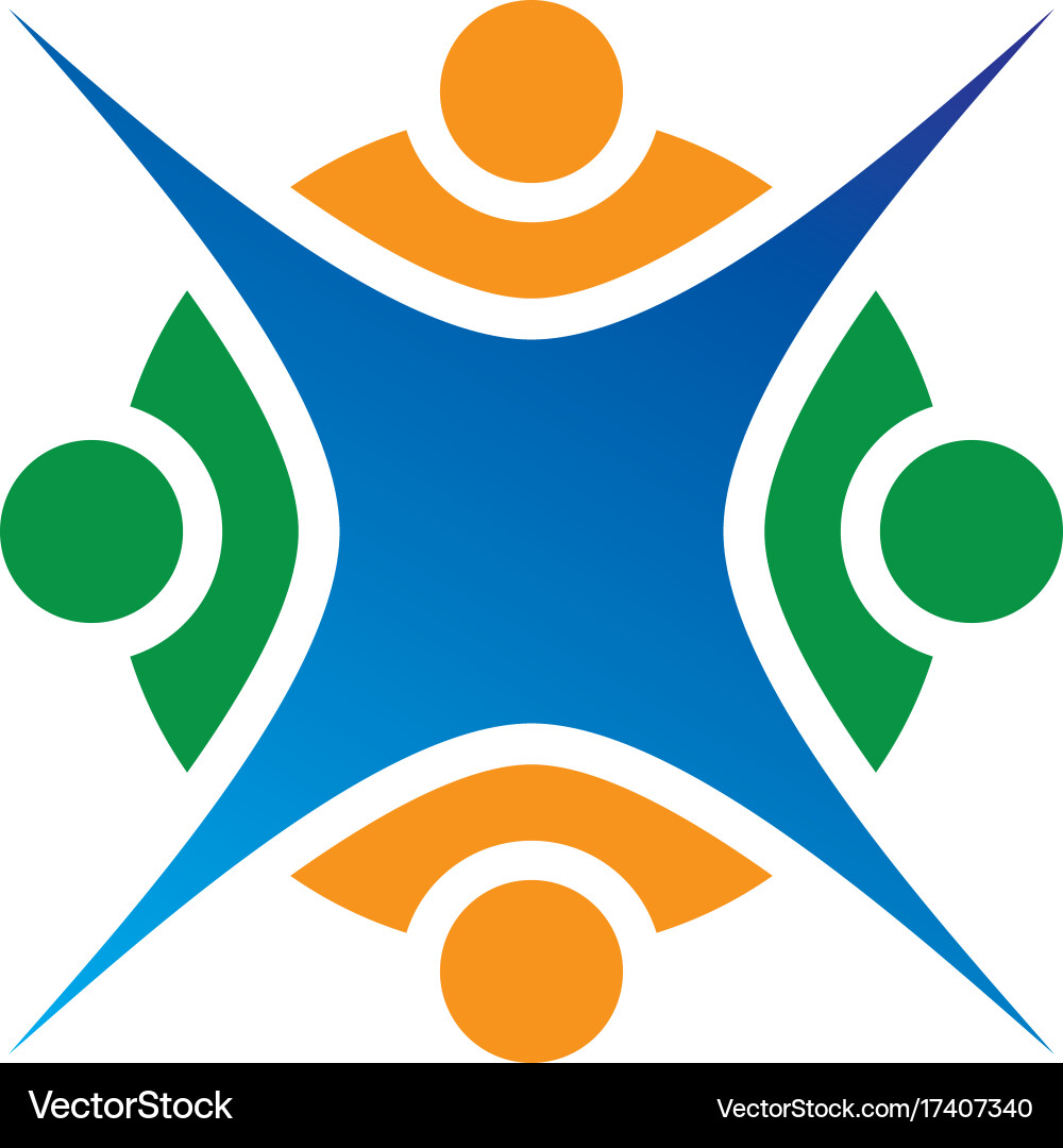 Teamwork people education logo Royalty Free Vector Image