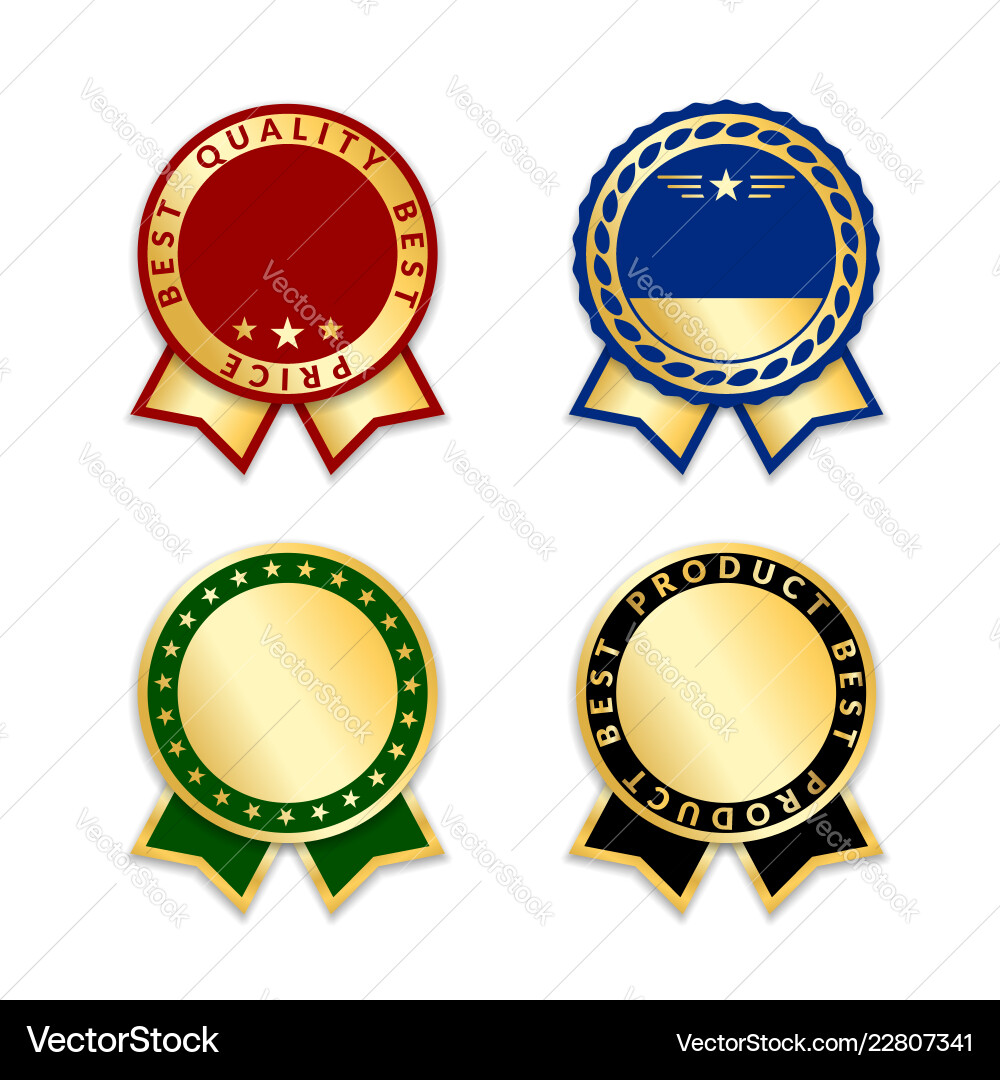 Award ribbon the best set Royalty Free Vector Image