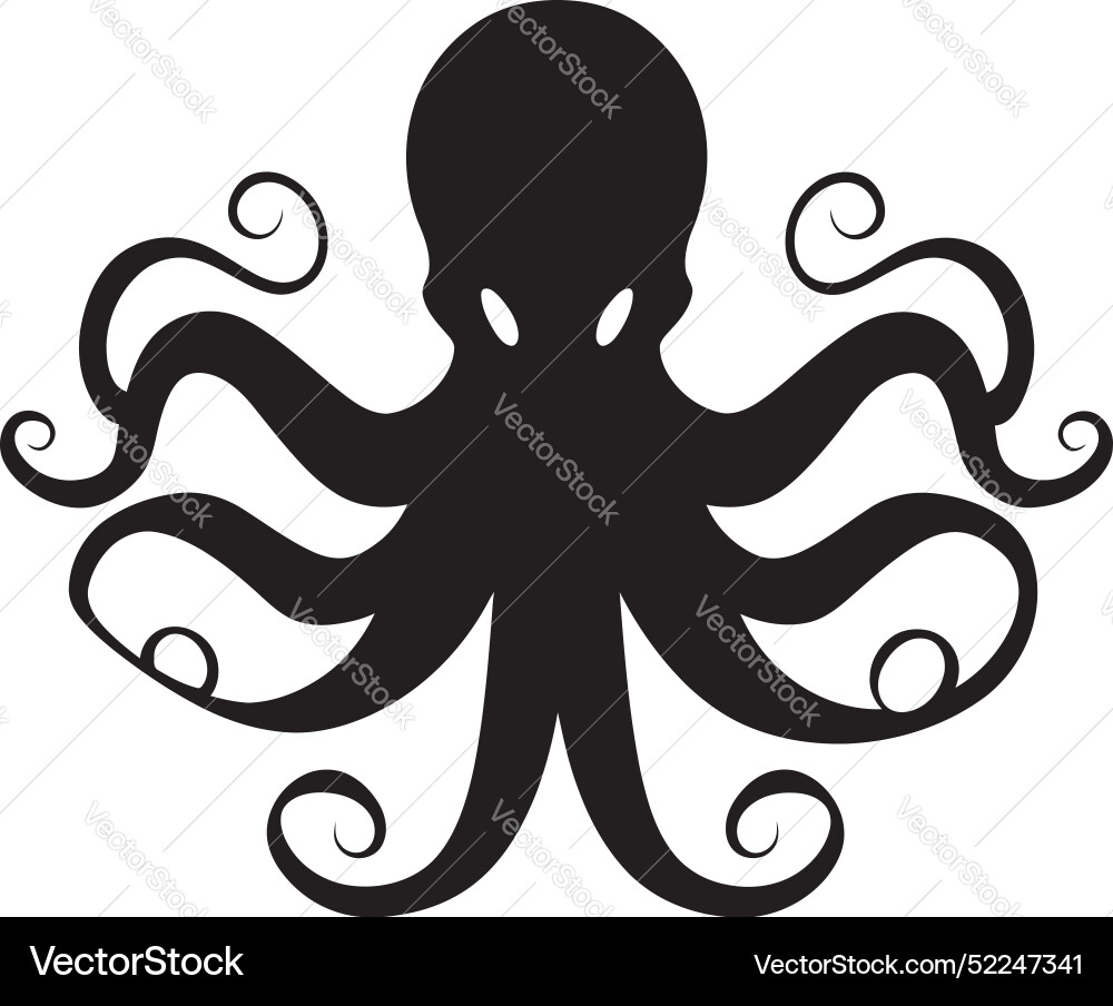 Cephalopod chronicles black iconic octopus logos Vector Image