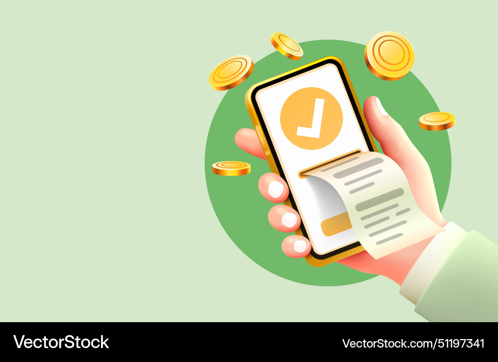 Check smart phone service mobile pay sale banner Vector Image