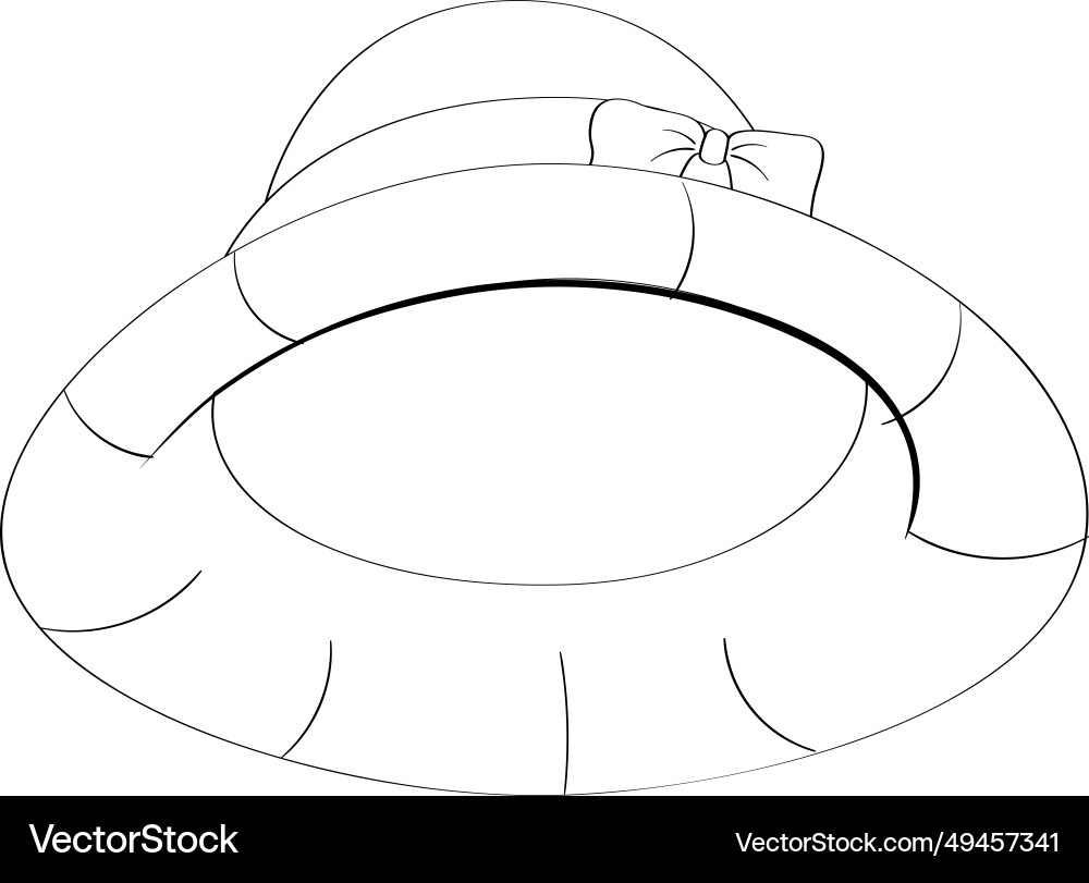 Coloring pages womans hat outline Royalty Free Vector Image