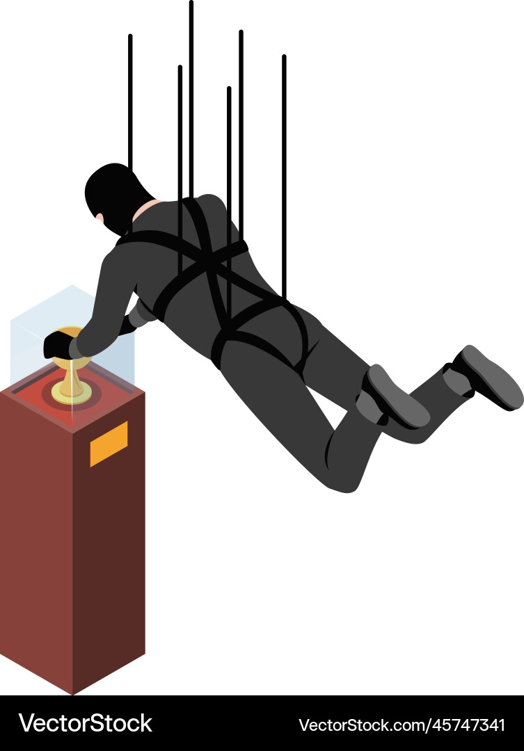 Criminal Theft Isometric Composition Royalty Free Vector