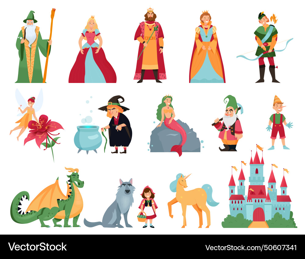 Fairy tale characters set Royalty Free Vector Image