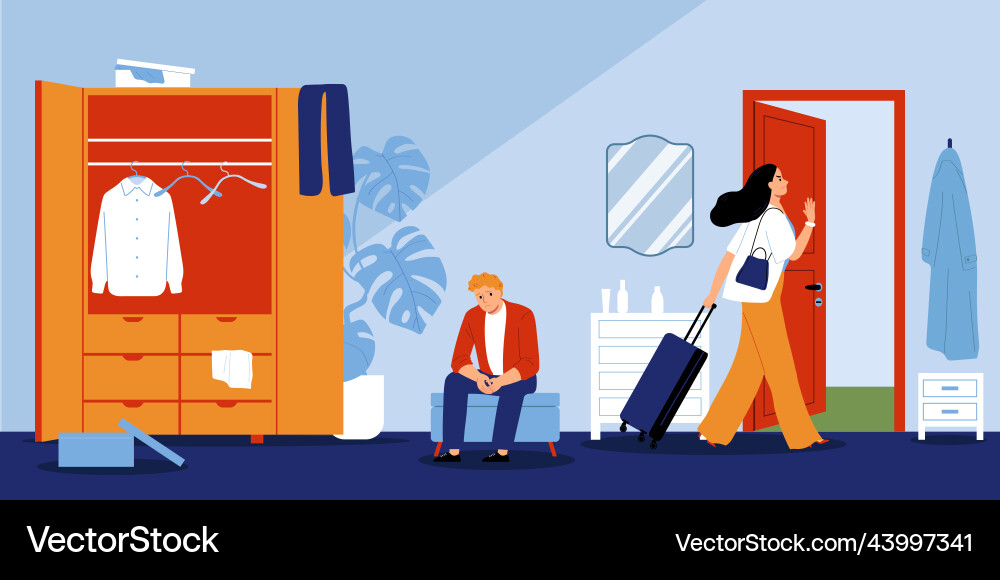 Leaving home flat Royalty Free Vector Image - VectorStock