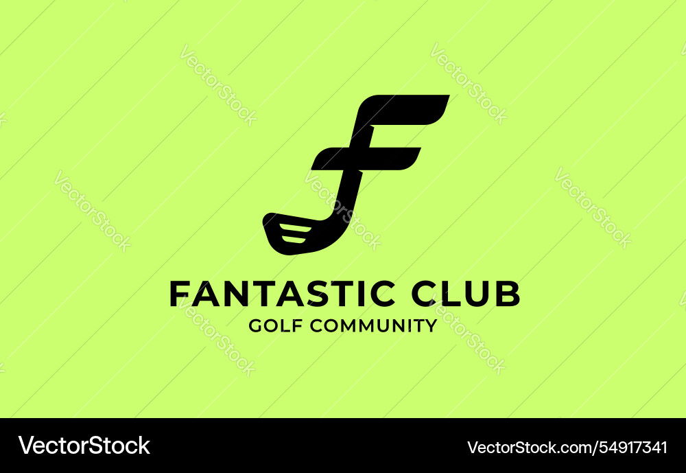 Monogram logo design initial f and golf ball Vector Image