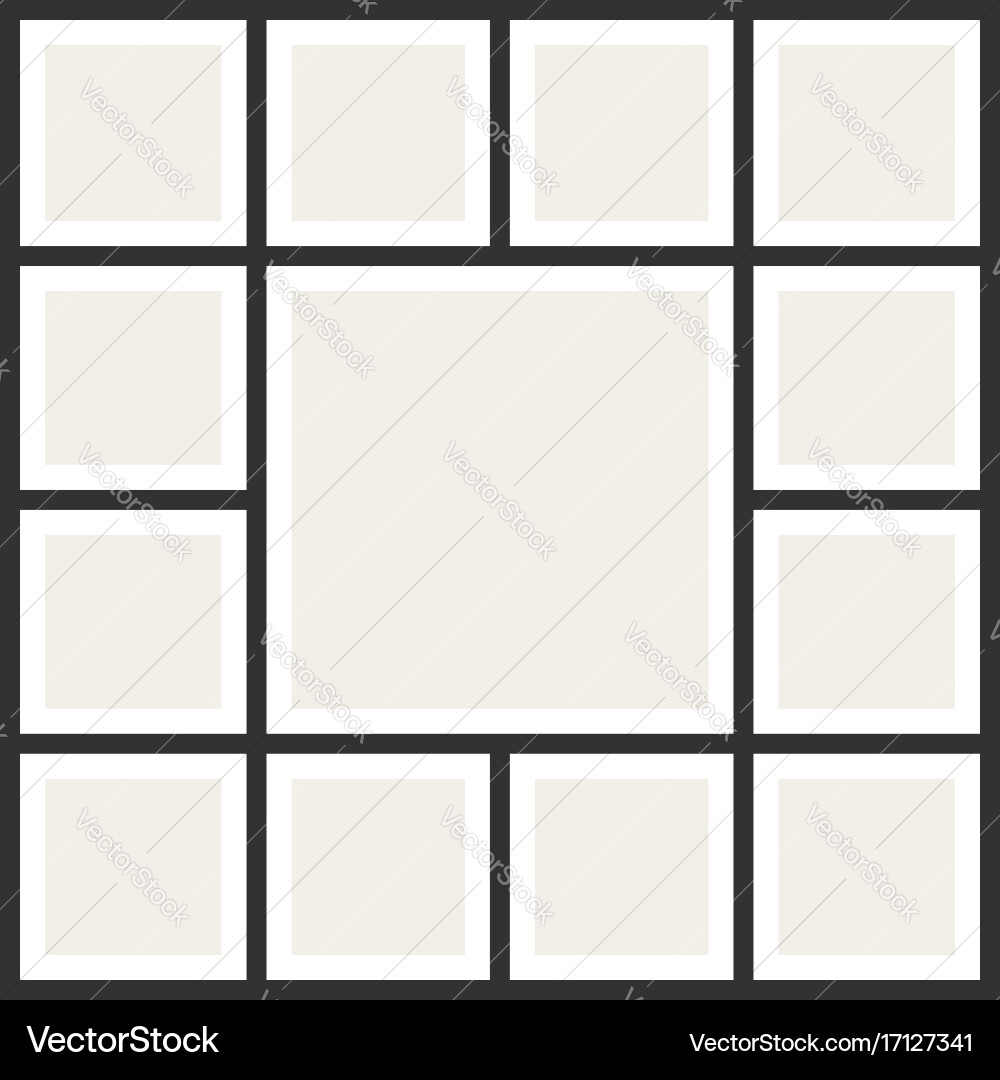 Photo collage frames vintage album Royalty Free Vector Image