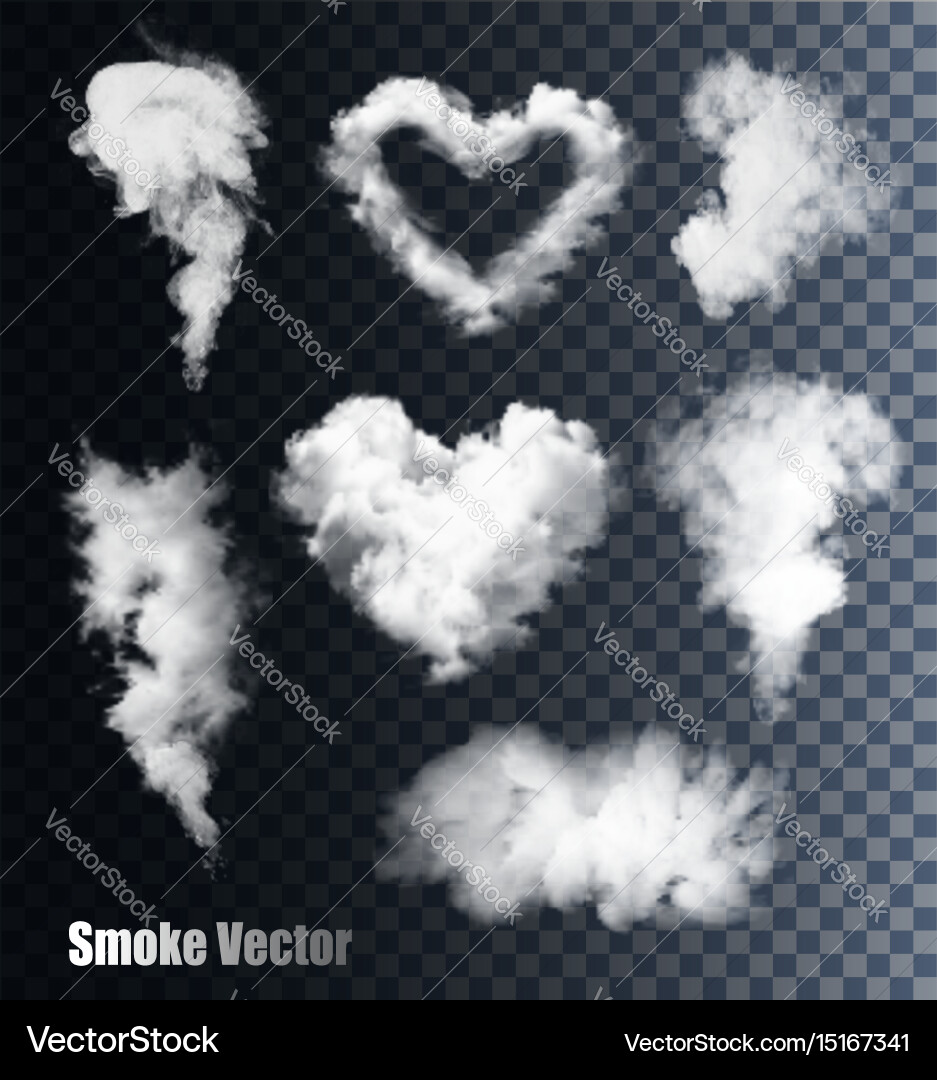 Transparent set of cloud Royalty Free Vector Image