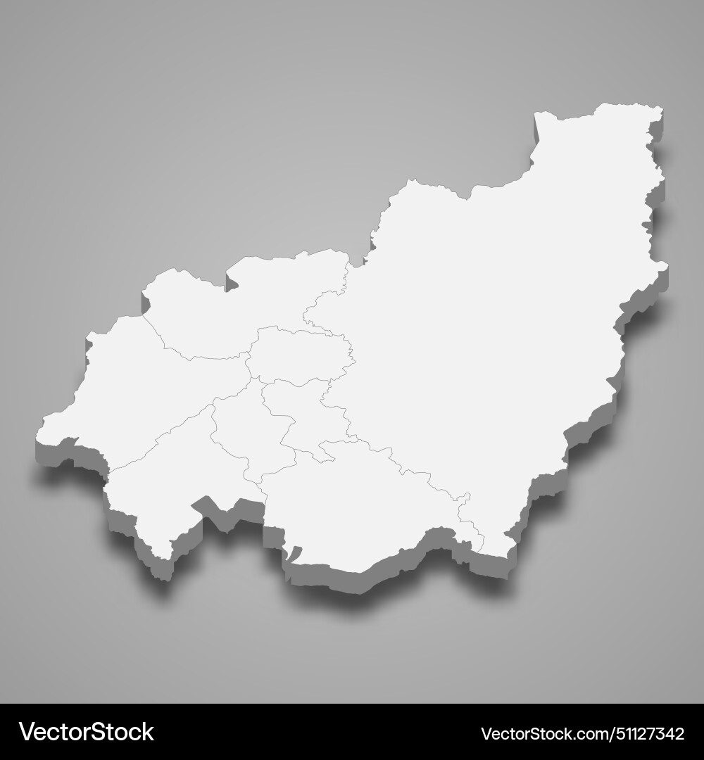 3d Isometric Map Of West Is A Region Cameroon Vector Image