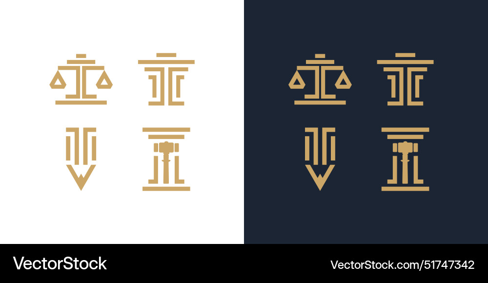 72 unique law firm logo Royalty Free Vector Image