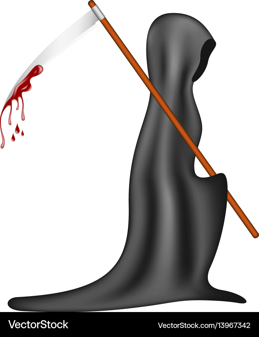 Dark Reaper with Scythe Royalty Free Vector Image