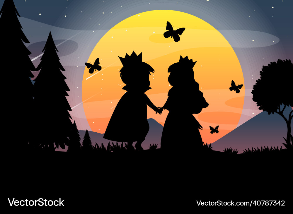 Halloween night background with prince Royalty Free Vector