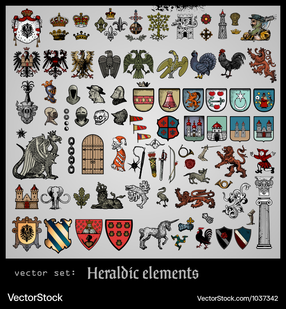 Heraldic elements Royalty Free Vector Image - VectorStock