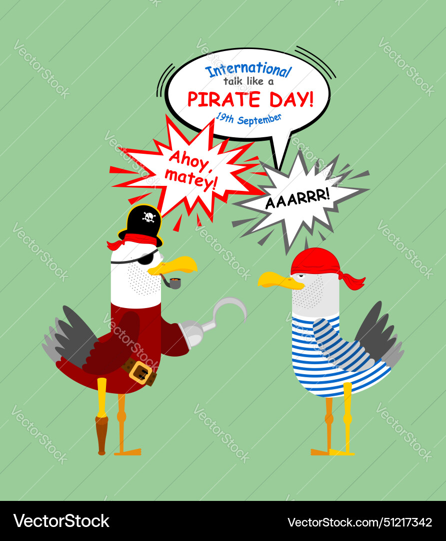International talk like a pirate day gull Vector Image