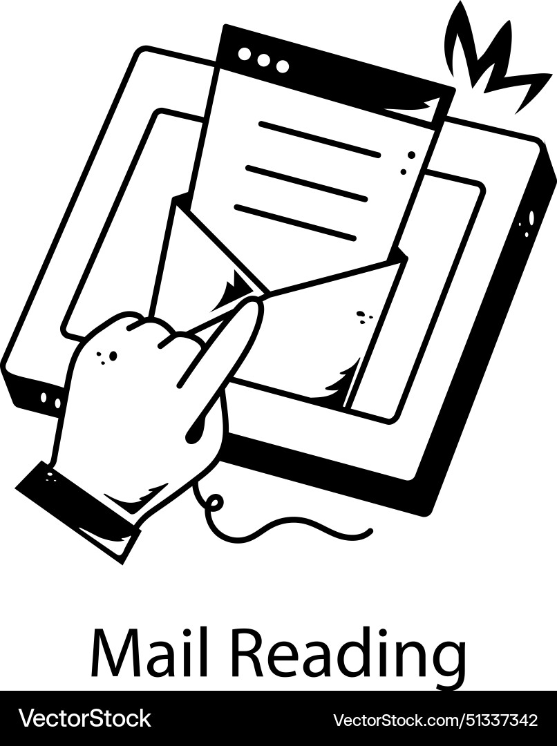 Mail reading Royalty Free Vector Image - VectorStock