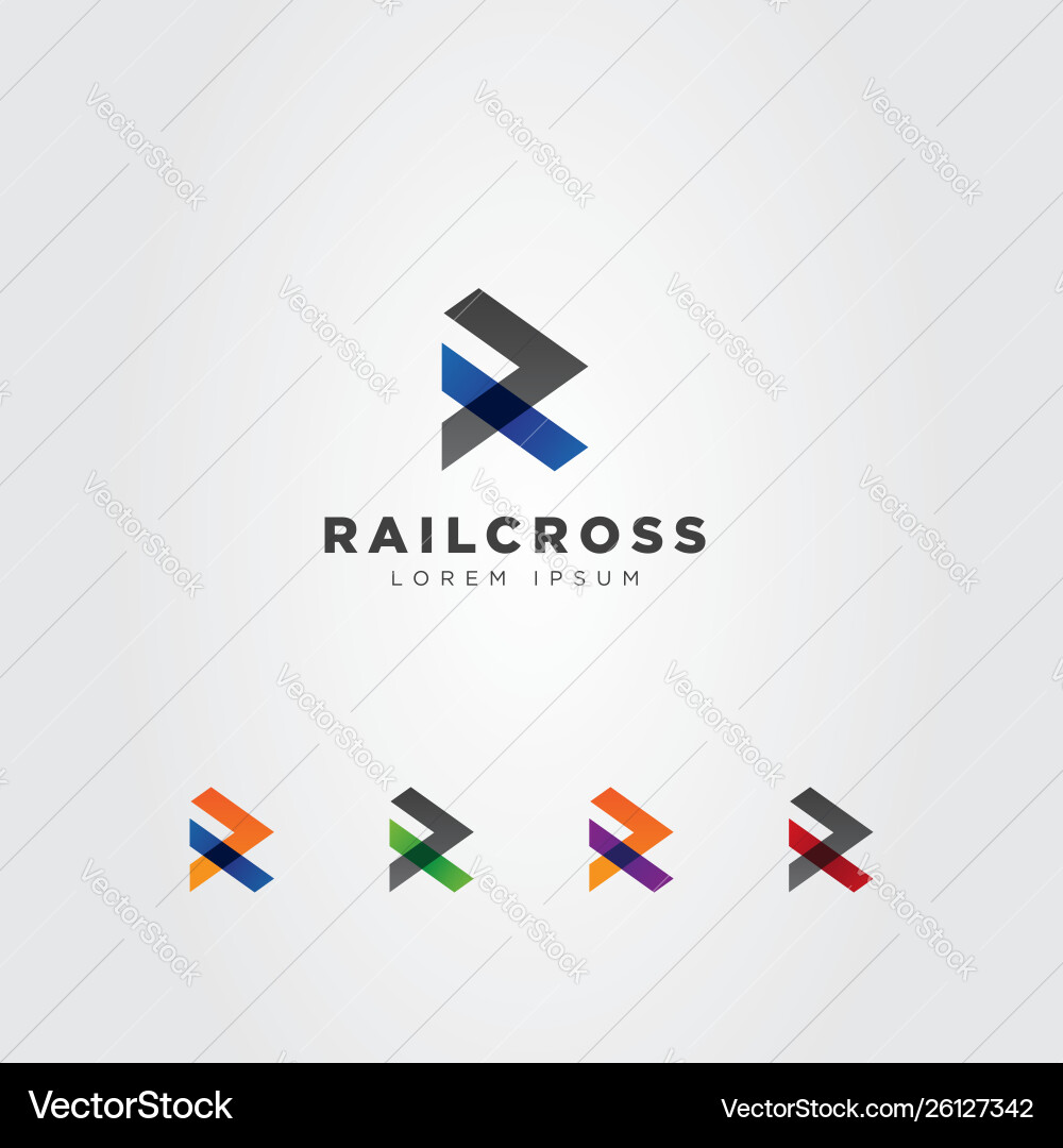 Modern R Cross Logo - Initial Letter Symbol Vector Image