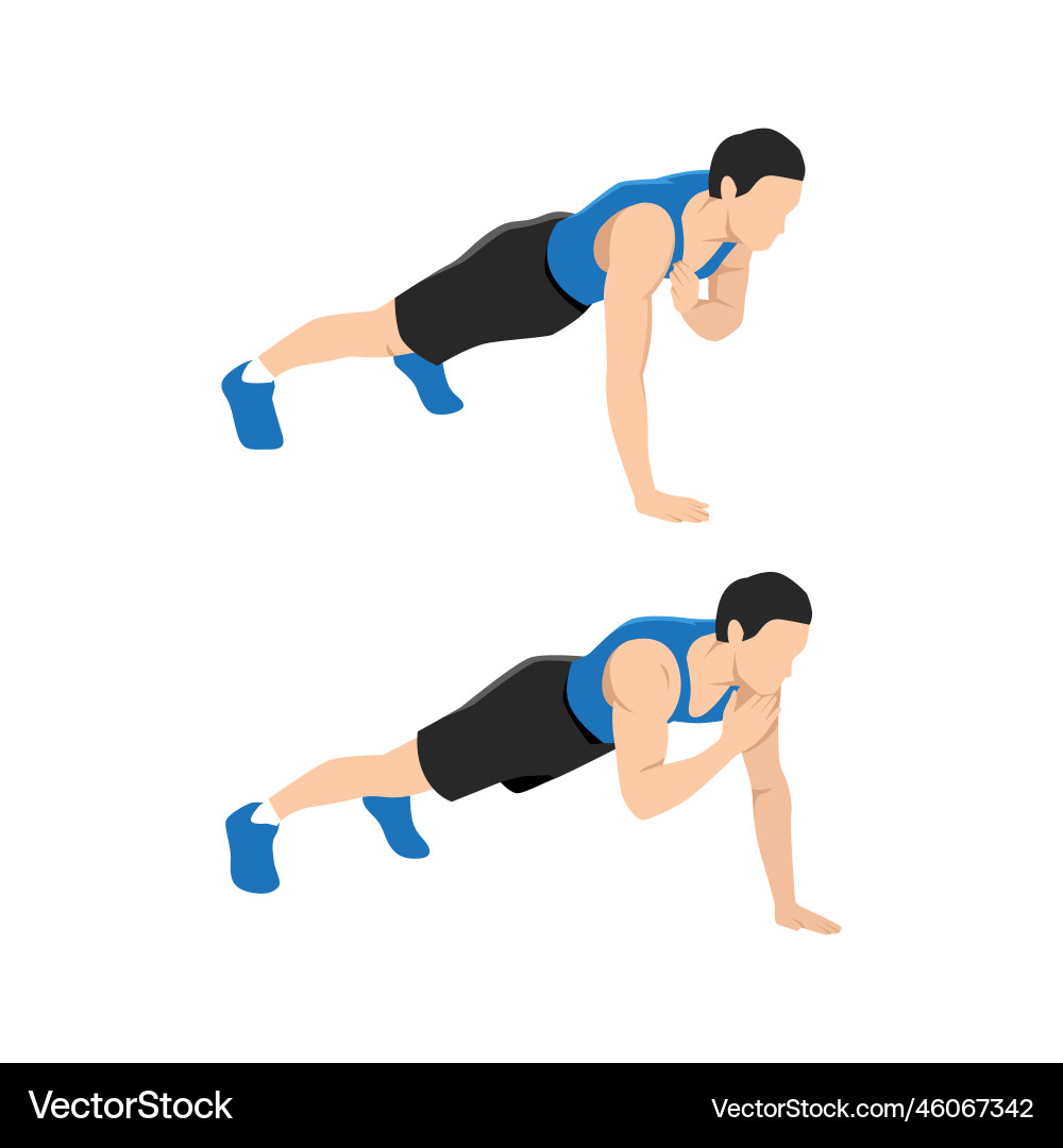 Plank shoulder taps exercise flat Royalty Free Vector Image