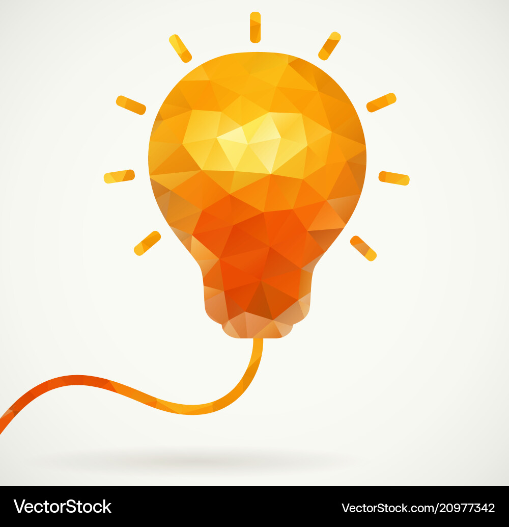 Polygon light bulb Royalty Free Vector Image - VectorStock