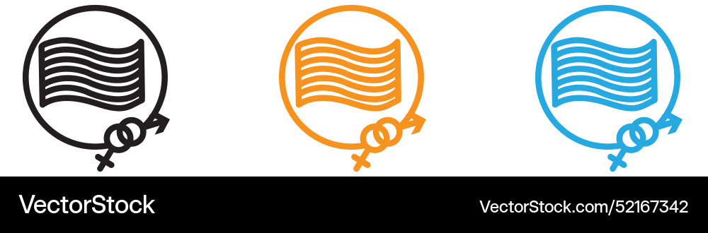 Rainbow lgbt flag icon logo set collection Vector Image