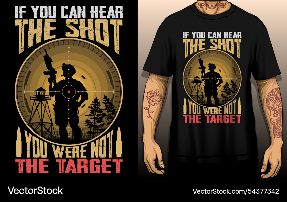 Sniper t-shirt design target – Royalty-Free Vector | VectorStock