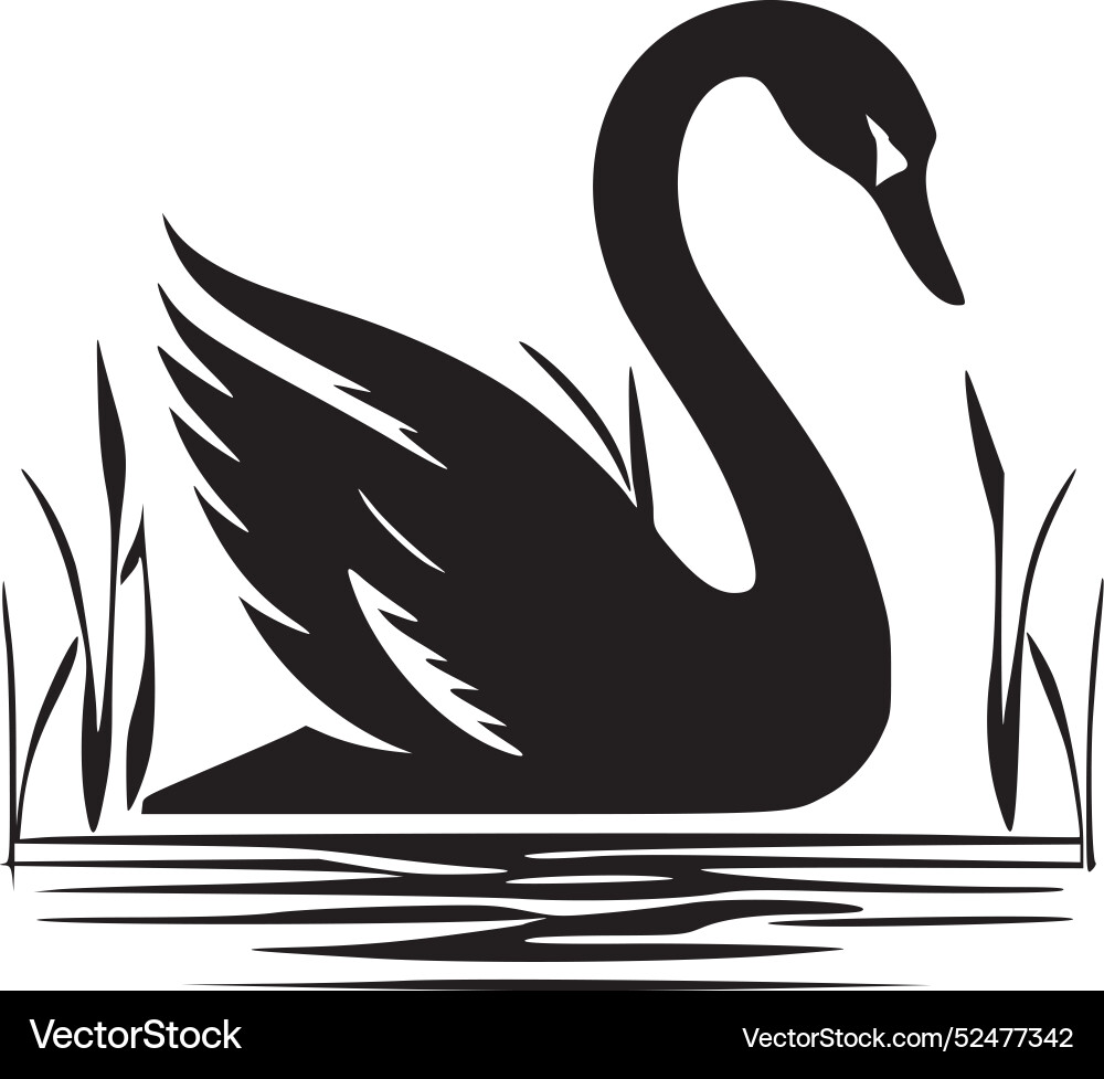 Swan - minimalist and flat logo Royalty Free Vector Image