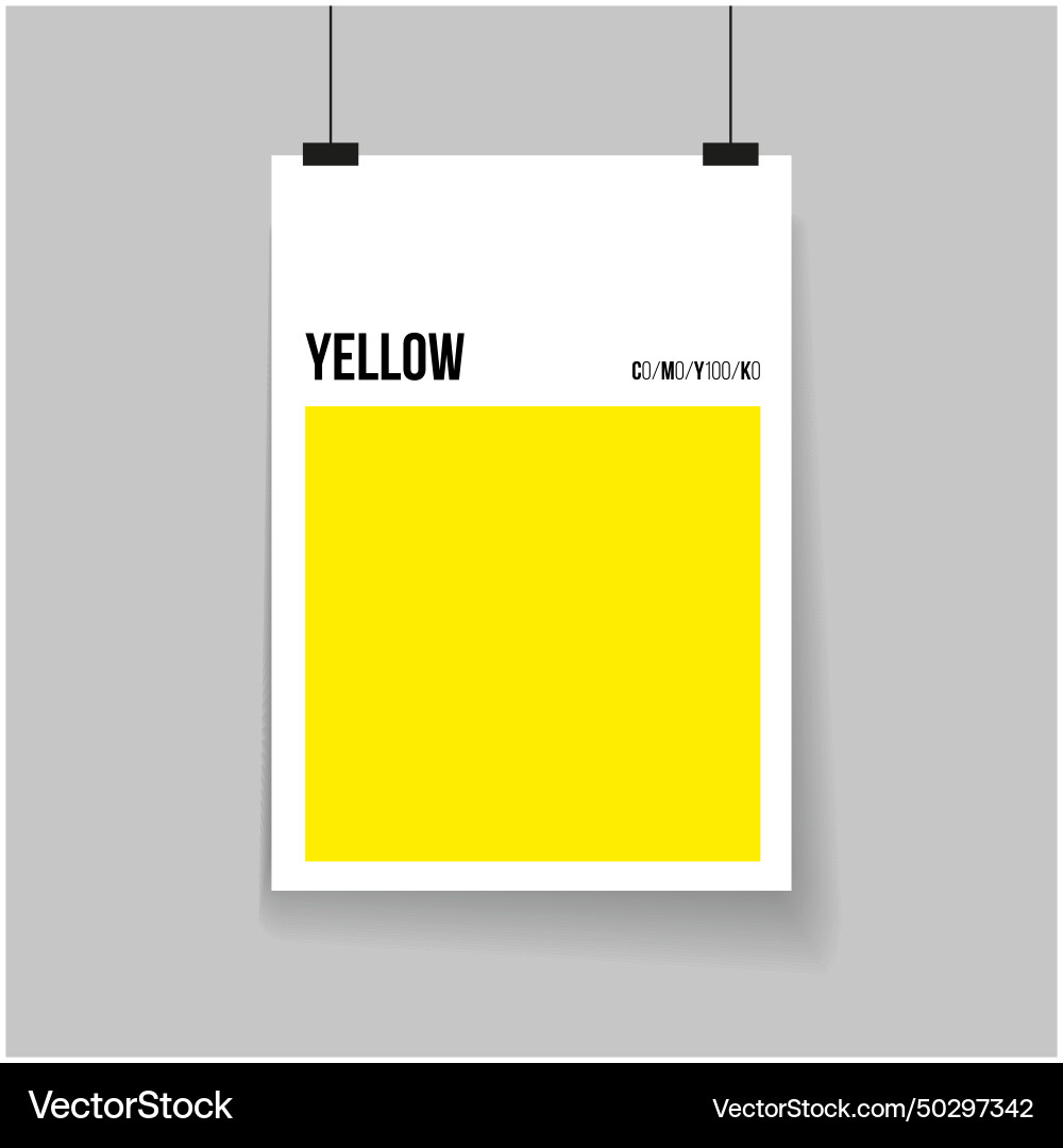 Yellow color template cmyk poster Royalty Free Vector Image